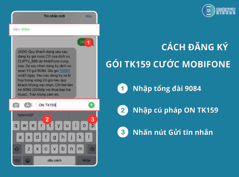 Cách dk gói cước Mobi TK159, 3TK159, 6TK159 và 12TK159